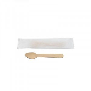 Mini Colher Biodegradável Em Madeira Embalada Individualmente - Qualifest